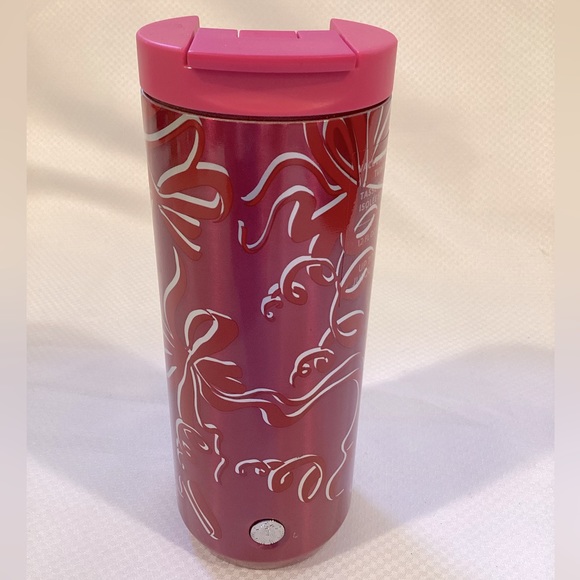 Starbucks | Dining | New Starbucks Hot Pink Ribbons Bow Gift Wrap ...